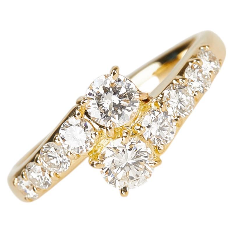 K18YG イエローゴールド ダイヤ1.00ct リング 指輪 レディース 12号 中古 : 銀座パリス Yahoo!ショッピング店 - 通販 - Yahoo!ショッピング