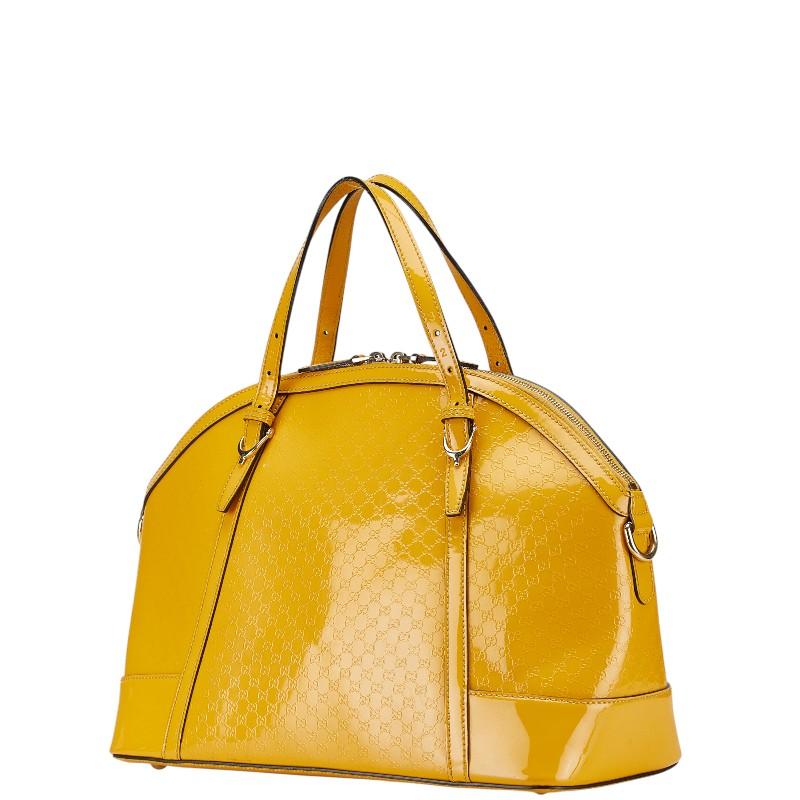GUCCI グッチ マイクロ グッチシマ ハンドバッグ トートバッグ 809614 イエロー パテントレザー レディース 【中古】 : 銀座 ...