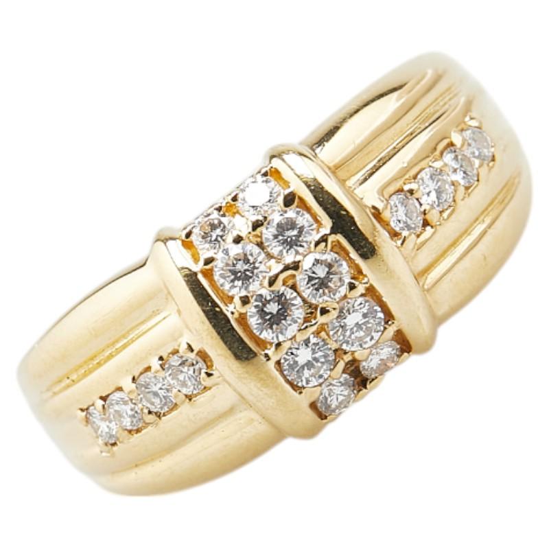 K18YG イエローゴールド ダイヤ0.43ct リング 指輪 レディース 15号 中古 : 銀座パリス Yahoo!ショッピング店 - 通販 - Yahoo!ショッピング