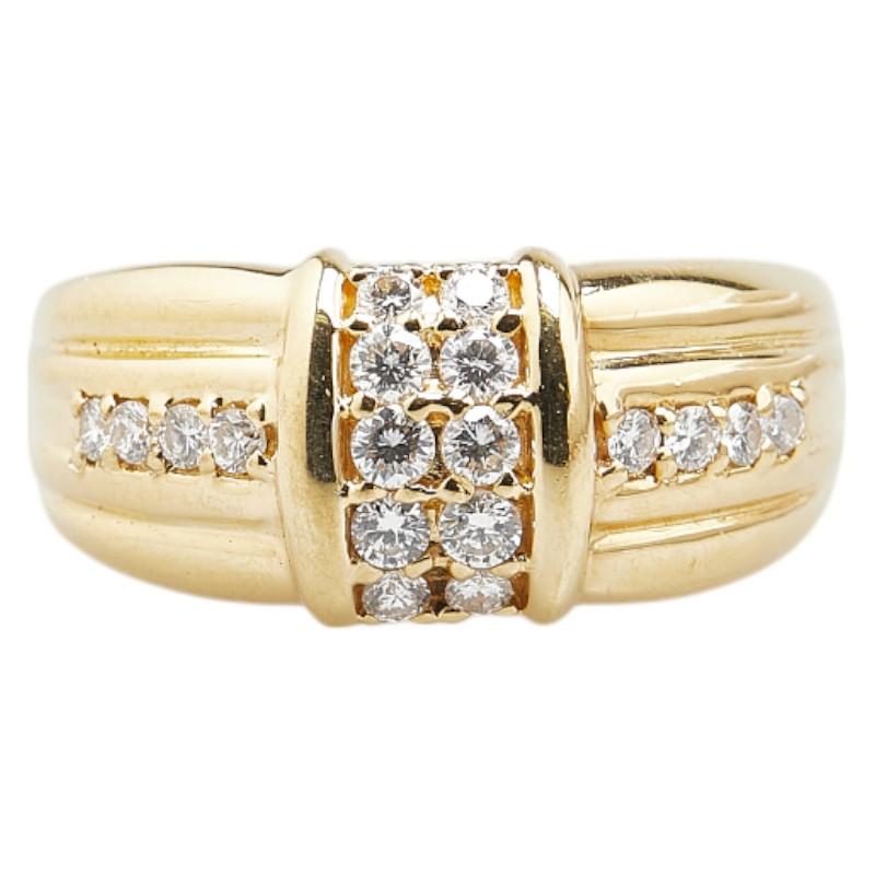 K18YG イエローゴールド ダイヤ0.43ct リング 指輪 レディース 15号 中古 : 銀座パリス Yahoo!ショッピング店 - 通販 - Yahoo!ショッピング