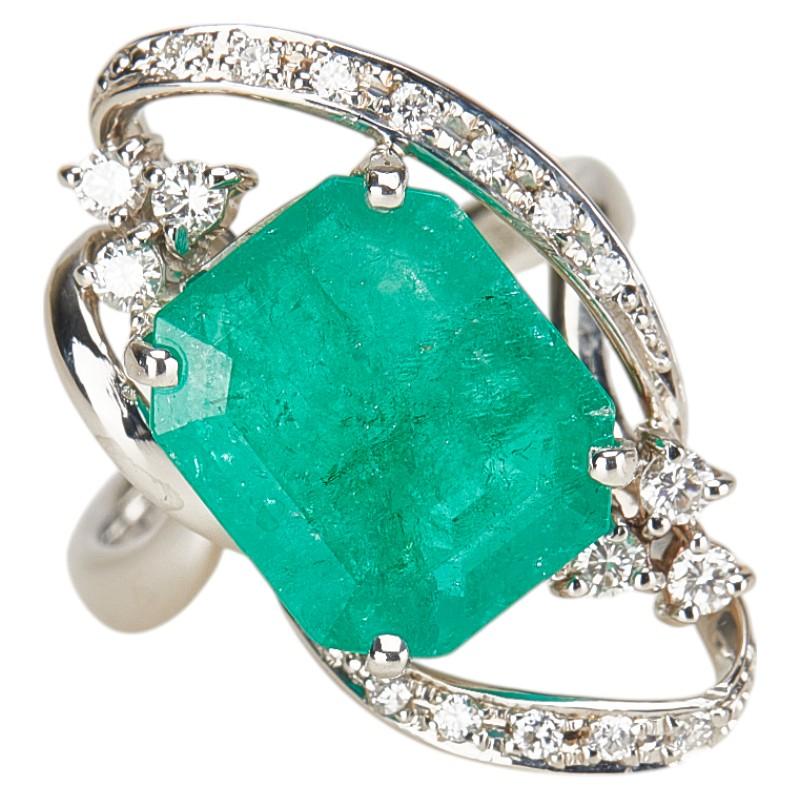 Pt900 プラチナ エメラルド5.85ct ダイヤ0.35ct リング 指輪 レディース 11号 中古 : 銀座パリス Yahoo!ショッピング店 - 通販 - Yahoo!ショッピング