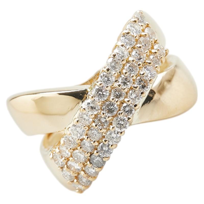K18YG イエローゴールド ダイヤ1.00ct クロス リング 指輪 レディース 12号 中古 : 銀座パリス Yahoo!ショッピング店 - 通販 - Yahoo!ショッピング