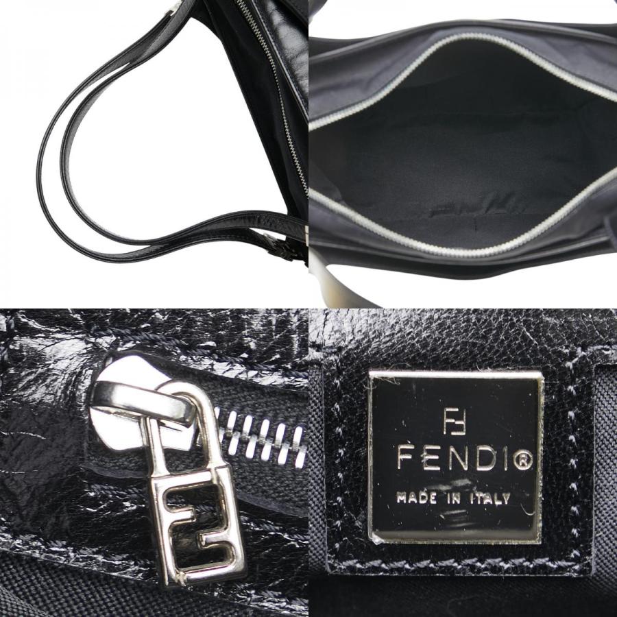 フェンディ トートバッグ ハンドバッグ ブラック ナイロン レザー レディース FENDI 【中古】 FENDI（フェンディ） トートバッグ ハンドバッグ ブラック ナイロン