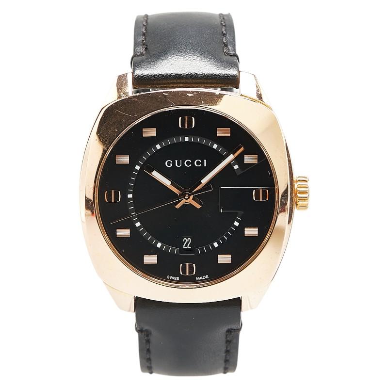 GUCCI（グッチ） GG2570 腕時計 YA142309 クオーツ ブラック文字盤 ステンレススチール レザー メンズ 【中古】 : 銀座 ...