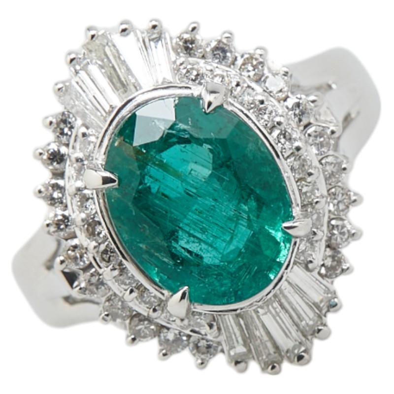 Pt900 プラチナ エメラルド2.75ct ダイヤ0.69ct リング 指輪 レディース 12号 中古 : 銀座パリス Yahoo!ショッピング店 - 通販 - Yahoo!ショッピング