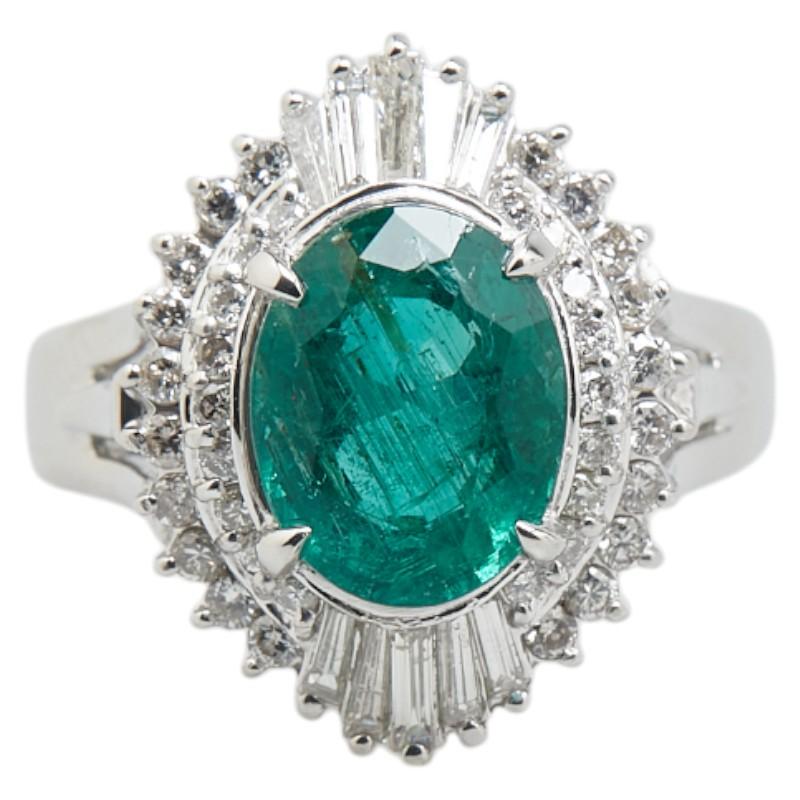 Pt900 プラチナ エメラルド2.75ct ダイヤ0.69ct リング 指輪 レディース 12号 中古 : 銀座パリス Yahoo!ショッピング店 - 通販 - Yahoo!ショッピング
