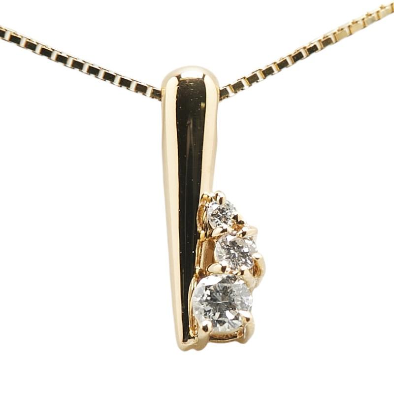 K18YG イエローゴールド ダイヤ0.10ct ペンダントネックレス レディース 中古 : 銀座パリス Yahoo!ショッピング店 - 通販 - Yahoo!ショッピング