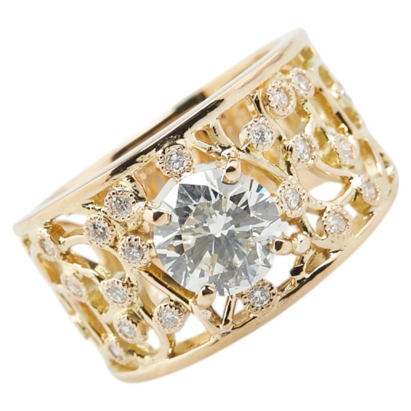 K18YG イエローゴールド ダイヤ1.89ct ダイヤ0.23ct リング 指輪 レディース 17.5号 中古 : 銀座パリス Yahoo!ショッピング店 - 通販 - Yahoo!ショッピング