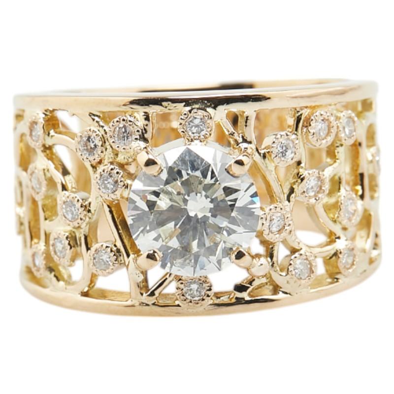 K18YG イエローゴールド ダイヤ1.89ct ダイヤ0.23ct リング 指輪 レディース 17.5号 中古 : 銀座パリス Yahoo!ショッピング店 - 通販 - Yahoo!ショッピング