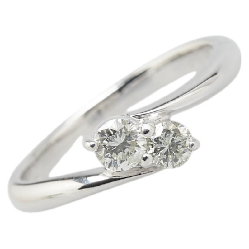 K18WG ホワイトゴールド ダイヤ0.30ct 2P リング 指輪 レディース 10.5号 中古 : 銀座パリス Yahoo!ショッピング店 - 通販 - Yahoo!ショッピング
