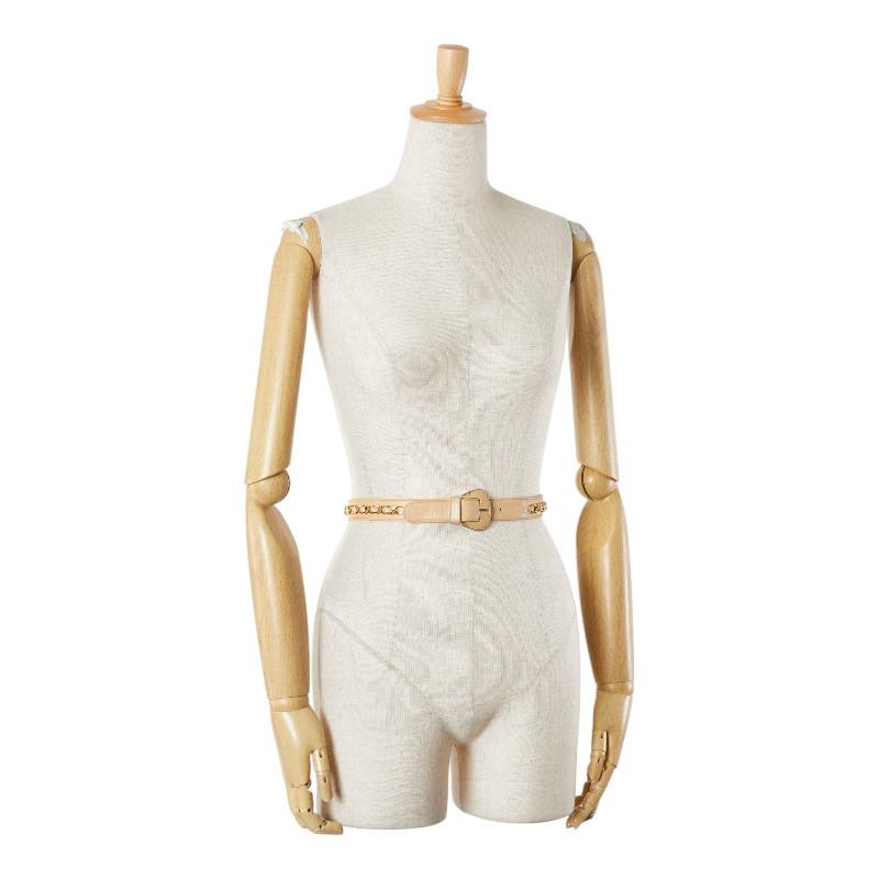 シャネル チェーン ベルト 65/26 ベージュ レザー レディース CHANEL 【中古】 CHANEL（シャネル） チェーン ベルト 65/26 ベージュ レザー