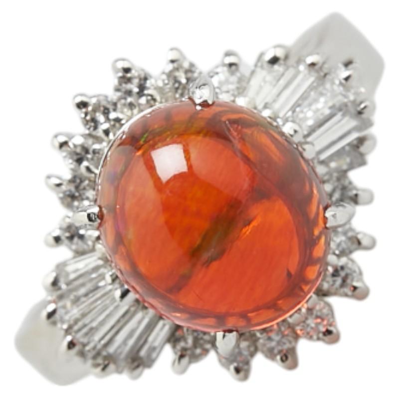 Pt900 プラチナ ファイアオパール2.50ct ダイヤ0.42ct カボションカット リング 指輪 レディース 7号 中古 : 銀座パリス Yahoo!ショッピング店 - 通販 ...
