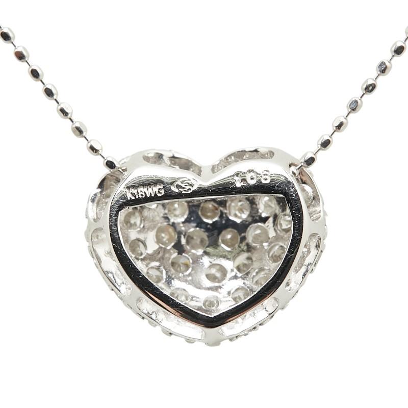 K18WG ホワイトゴールド ダイヤ1.08ct ハート モチーフ ペンダントネックレス レディース 中古 : 銀座パリス Yahoo!ショッピング店 - 通販 - Yahoo!ショッピング