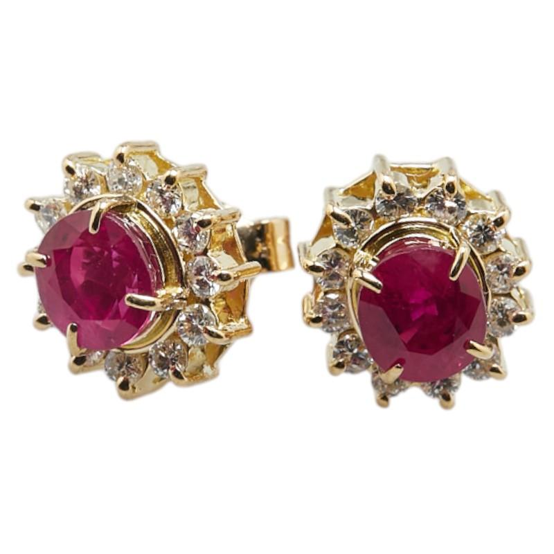 K18YG イエローゴールド ルビー1.80ct ダイヤ0.38ct ピアス レディース 中古 : 銀座パリス Yahoo!ショッピング店 - 通販 - Yahoo!ショッピング