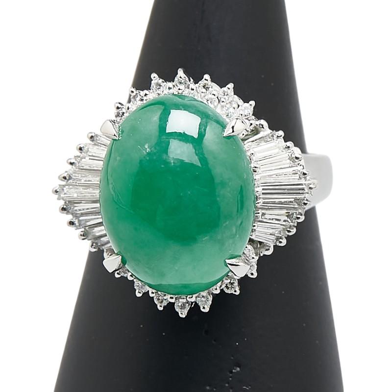 Pt900 プラチナ ヒスイ7.51ct ダイヤ0.63ct リング 指輪 レディース 12号 中古 : 銀座パリス Yahoo!ショッピング店 - 通販 - Yahoo!ショッピング