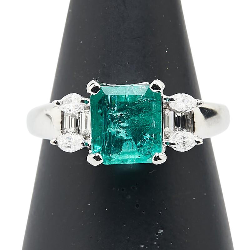 Pt900 プラチナ エメラルド1.93ct ダイヤ0.405ct リング 指輪 レディース 14号 中古 : 銀座パリス Yahoo!ショッピング店 - 通販 - Yahoo!ショッピング