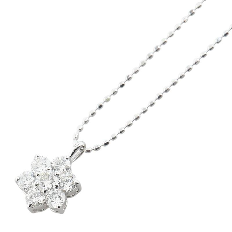 K18WG ホワイトゴールド ダイヤ0.58ct フラワー 花 モチーフ ペンダントネックレス レディース 中古 : 銀座パリス Yahoo!ショッピング店 - 通販 - Yahoo!ショッピング