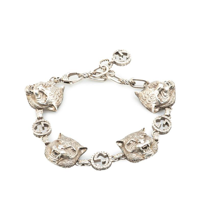 GUCCI グッチ インターロッキングG タイガー ブレスレット SV925 シルバー レディース 【中古】 : 銀座パリス Yahoo!ショッピング店 - 通販 - Yahoo!ショッピング