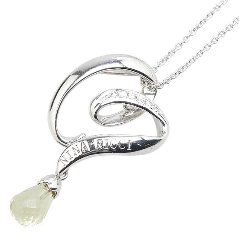 ニナリッチ K18WG ホワイトゴールド クオーツ ダイヤ0.03ct ペンダントネックレス レディース NINA RICCI 中古 : 銀座パリス Yahoo!ショッピング店 - 通販 ...