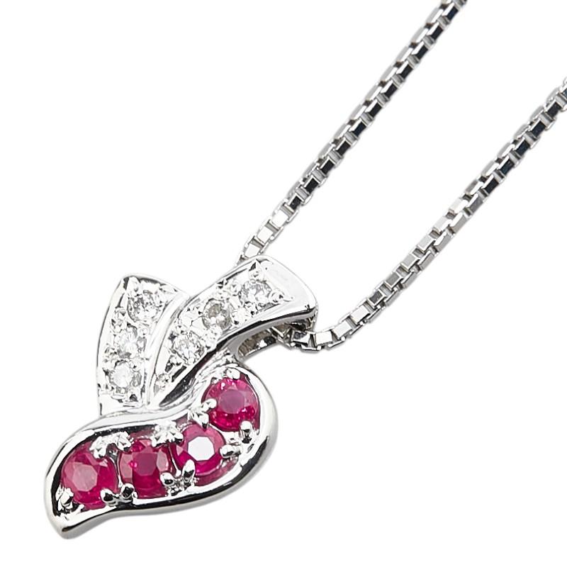 Pt850 プラチナ ルビー0.34ct ダイヤ0.08ct ペンダントネックレス レディース 中古 : 銀座パリス Yahoo!ショッピング店 - 通販 - Yahoo!ショッピング
