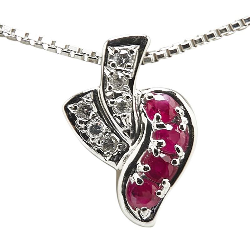 Pt850 プラチナ ルビー0.34ct ダイヤ0.08ct ペンダントネックレス レディース 中古 : 銀座パリス Yahoo!ショッピング店 - 通販 - Yahoo!ショッピング