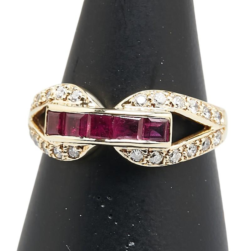 K18YG イエローゴールド ルビー0.41ct ダイヤ リング 指輪 レディース 14号 中古 : 銀座パリス Yahoo!ショッピング店 - 通販 - Yahoo!ショッピング