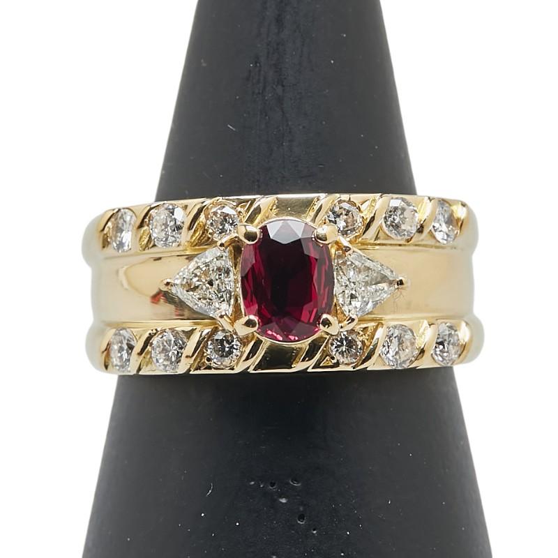 K18YG イエローゴールド ルビー0.67ct ダイヤ0.67ct リング 指輪 レディース 12号 中古 : 銀座パリス Yahoo!ショッピング店 - 通販 - Yahoo!ショッピング