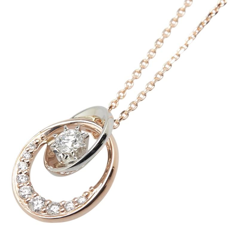 スタージュエリー K18PG ピンクゴールド Pt950 プラチナ コンビ ダイヤ0.19ct ペンダントネックレス レディース STAR JEWELRY 中古 : 銀座パリス Yahoo ...