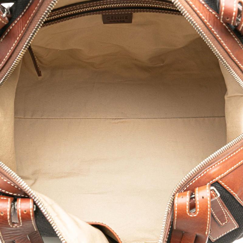 CELINE（セリーヌ） ロゴ トートバッグ ブラック ブラウン キャンバス