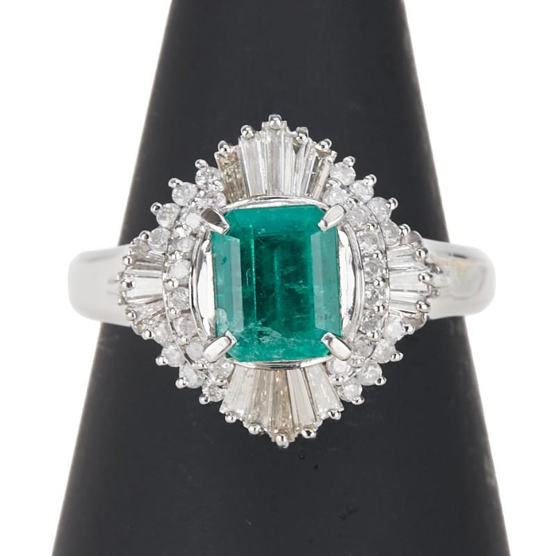 Pt900 プラチナ エメラルド1.08ct ダイヤ0.54ct リング 指輪 レディース 14号 中古 : 銀座パリス Yahoo!ショッピング店 - 通販 - Yahoo!ショッピング