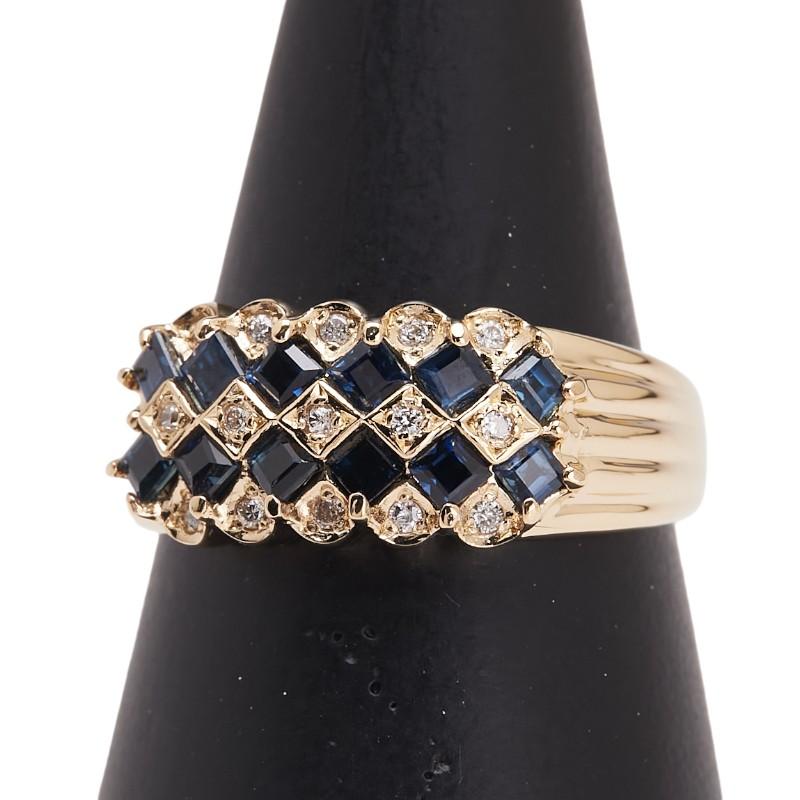 K18YG イエローゴールド サファイア1.00ct ダイヤ0.08ct リング 指輪 レディース 15号 中古 : 銀座パリス Yahoo!ショッピング店 - 通販 - Yahoo!ショッピング