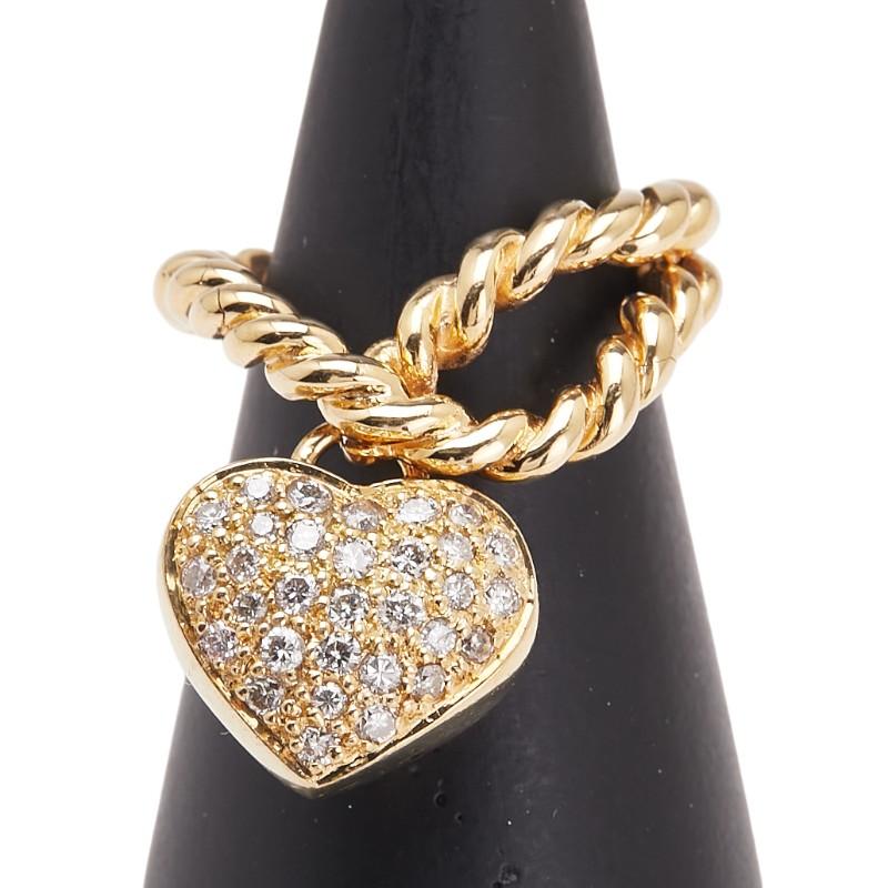 K18YG イエローゴールド ダイヤ0.47ct ハート リング 指輪 レディース 4.5号 中古 : 銀座パリス Yahoo!ショッピング店 - 通販 - Yahoo!ショッピング