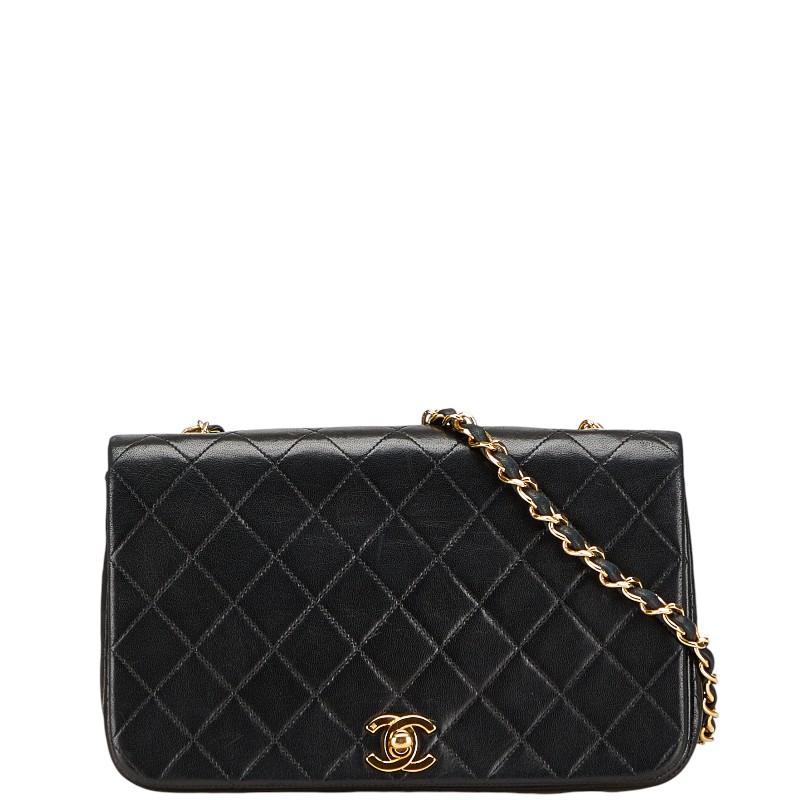 シャネル マトラッセ ココマーク 斜め掛け チェーン ショルダーバッグ ブラック ラムスキン レディース CHANEL 【中古】 CHANEL（シャネル） ココマーク マトラッセ 斜め掛け チェーン