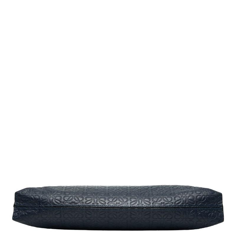 LOEWE（ロエベ） アナグラム クラッチバッグ ネイビー レザー