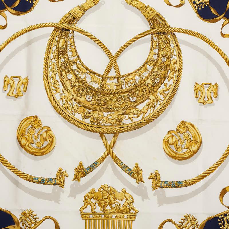 HERMES（エルメス） カレ90 LES CAVALIERS D'OR 黄金の騎士 スカーフ