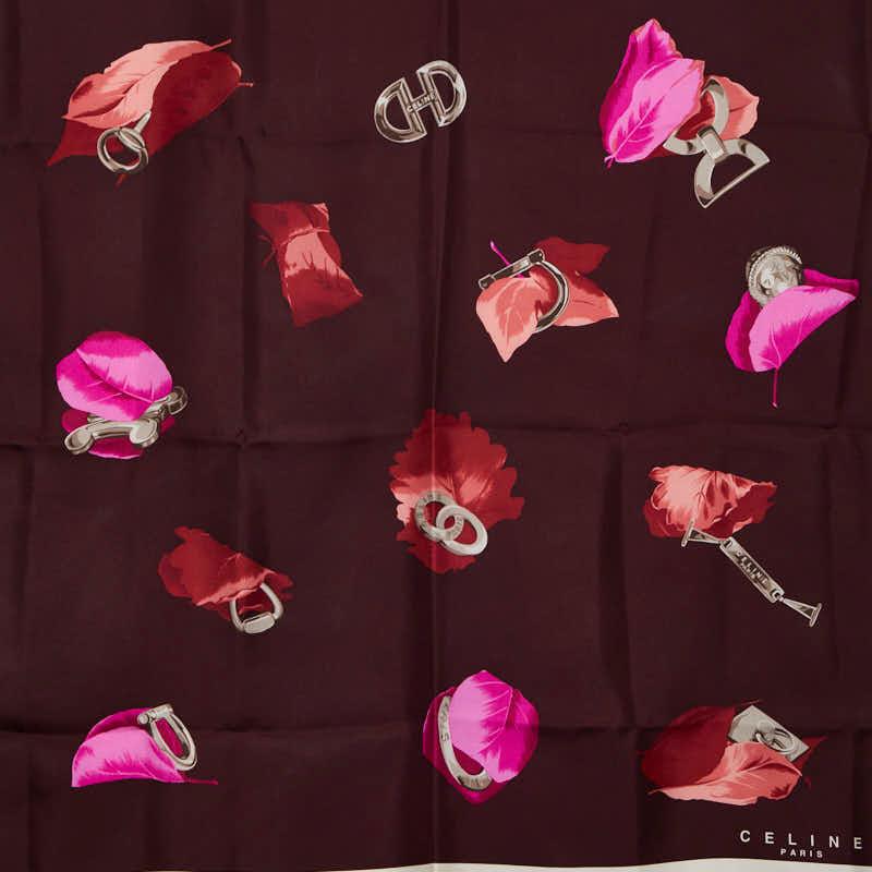 CELINE（セリーヌ） スカーフ ブラウン マルチカラー シルク レディース 【中古】 : 銀座パリス Yahoo!ショッピング店 - 通販 - Yahoo!ショッピング