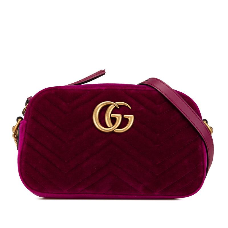 GUCCI グッチ GGマーモント ショルダーバッグ 447682 パープル ベロア レザー レディース 【中古】 : 銀座パリス Yahoo ...