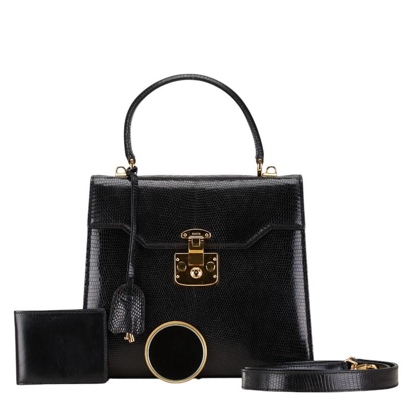 GUCCI（グッチ） レディロック ハンドバッグ ショルダーバッグ 2WAY 000 2026 0258 ブラック レザー レディース 【中古 ...