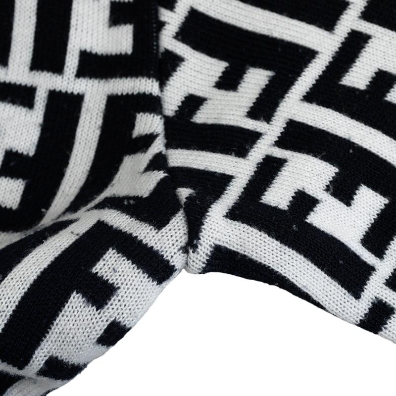 FENDI フェンディ ズッカ セーター ニット ブラック ホワイト FENDI フェンディ ズッカ セーター ニット ブラック ホワイト