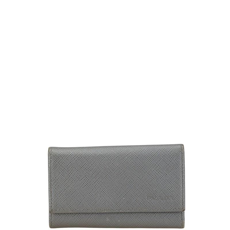 PRADA プラダ ロゴ 6連 キーケース 2PG222 グレー サフィアーノ レディース 【中古】 : 銀座パリス Yahoo!ショッピング店 - 通販 - Yahoo!ショッピング