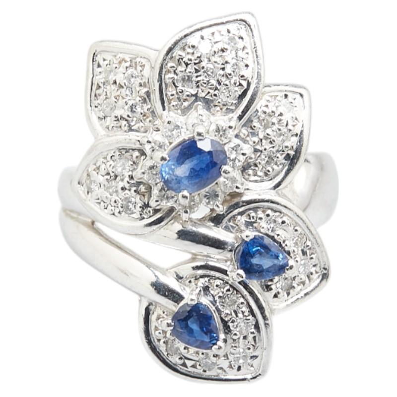 ノーブランド Pt900 プラチナ サファイア0.81ct ダイヤ0.40ct リーフ リング 指輪 レディース no brand 11号 中古 : 銀座パリス Yahoo!ショッピング店 ...