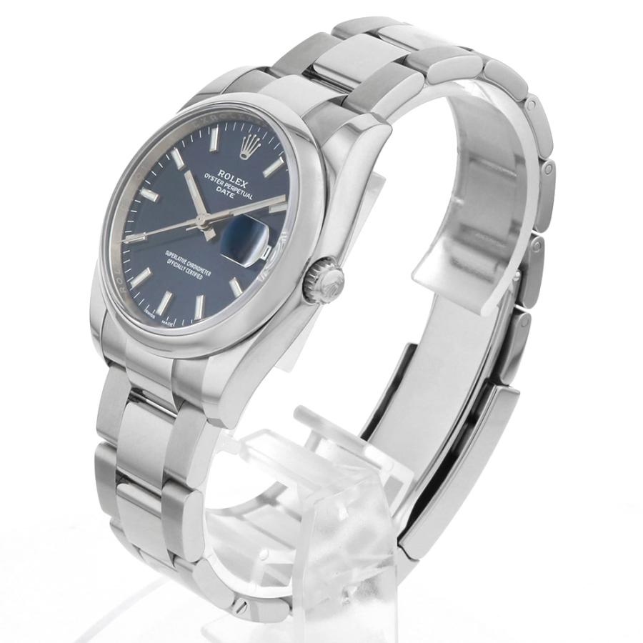 ロレックス オイスターパーペチュアル デイト 115200 ブルー バー ランダム番 中古 メンズ 腕時計 :U-115200BLB ...