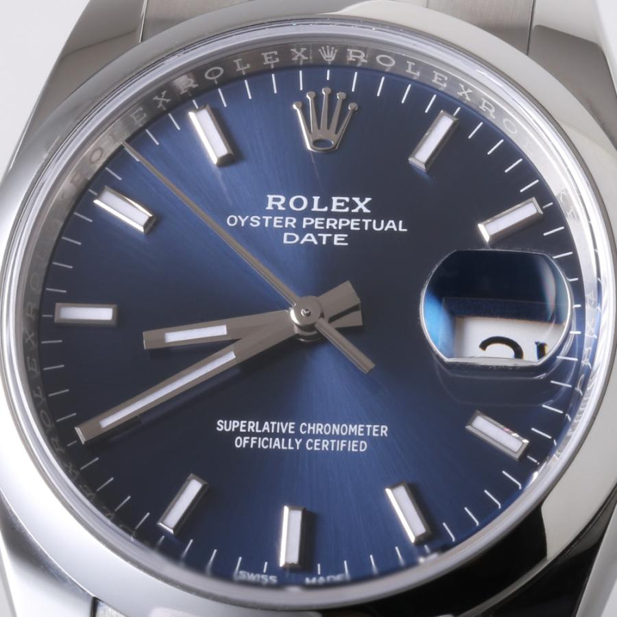 ロレックス オイスターパーペチュアル デイト 115200 ブルー バー ランダム番 中古 メンズ 腕時計 :U-115200BLB ...