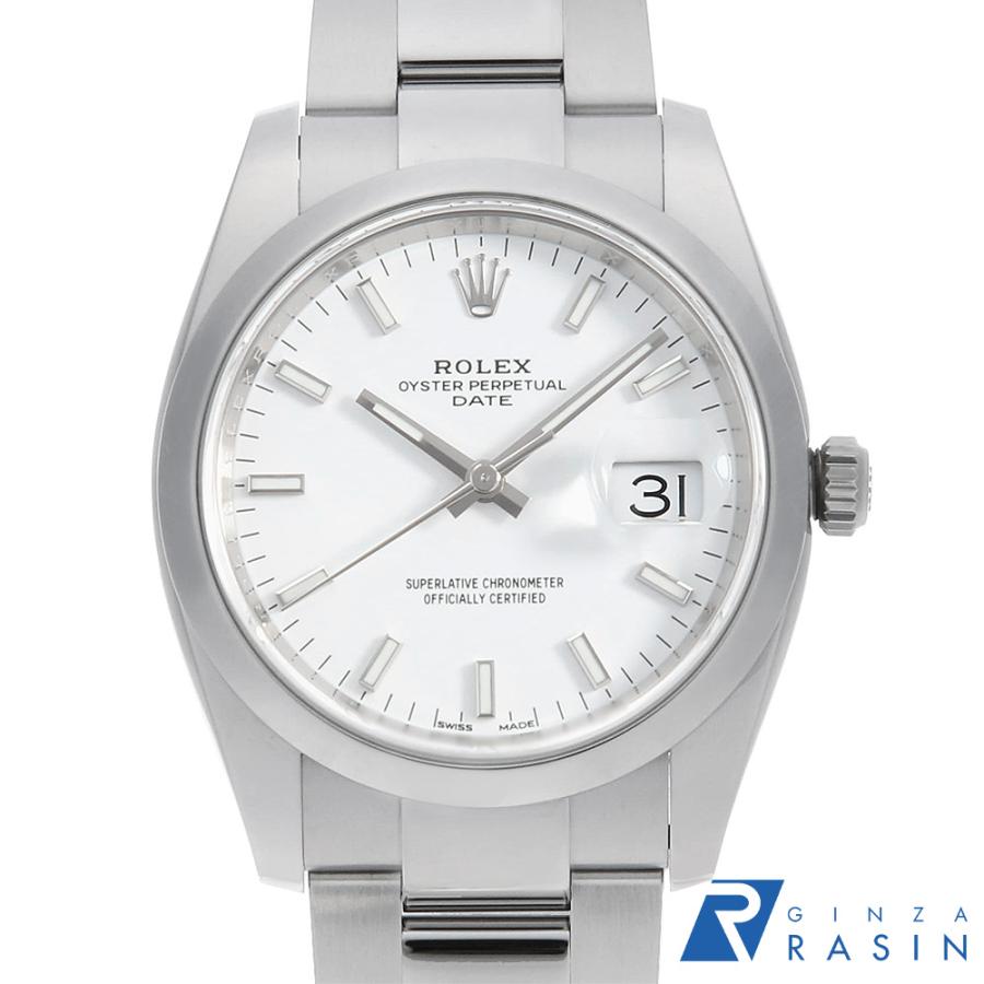 ROLEX ロレックス オイスターパーペチュアル デイト 115200 ホワイト バー ランダム番 中古 メンズ 腕時計 : GINZA ...