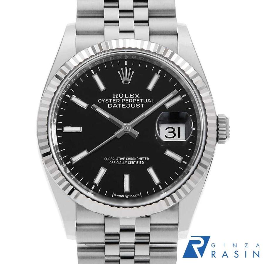 ROLEX（ロレックス） デイトジャスト36 126234 ブラック バー 5列 ジュビリーブレス ランダム番 中古 メンズ 腕時計 ...