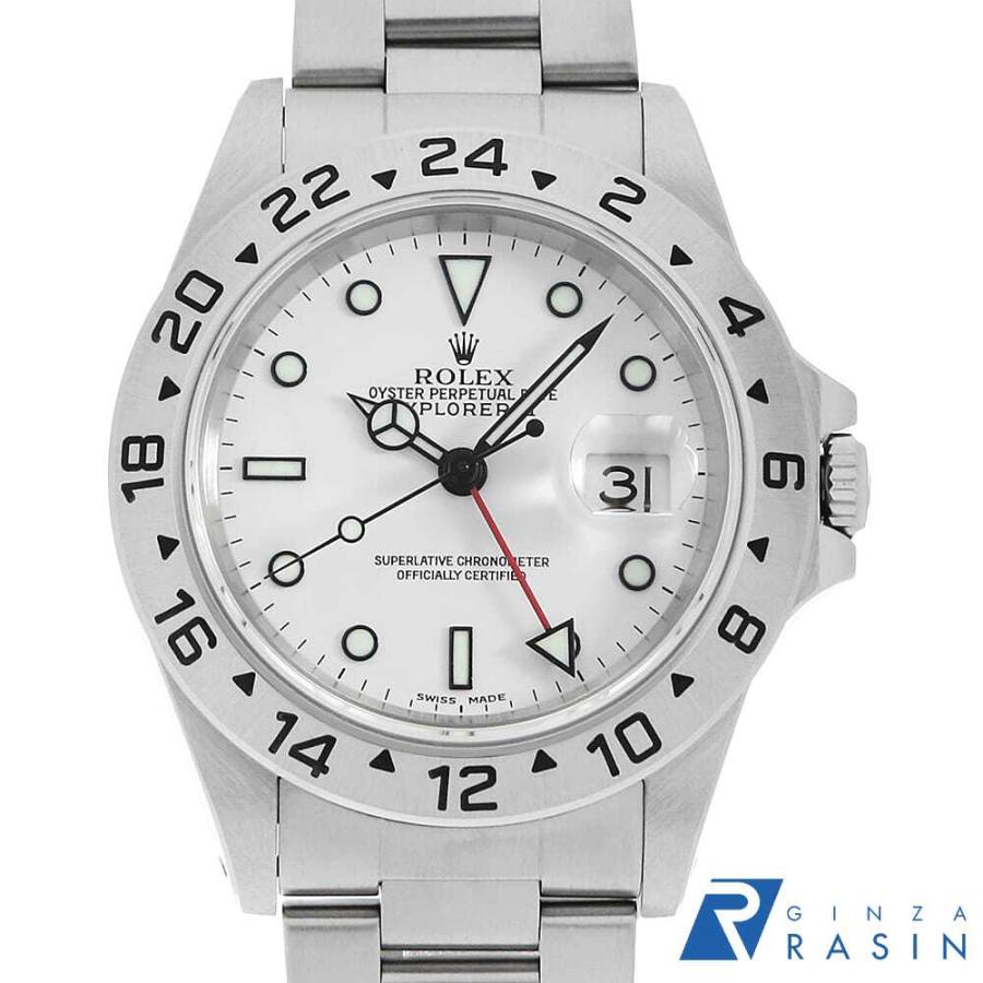 ROLEX ロレックス エクスプローラーII 16570 ホワイト P番 中古 メンズ 腕時計 : GINZA RASIN ヤフー店 - 通販 - Yahoo!ショッピング