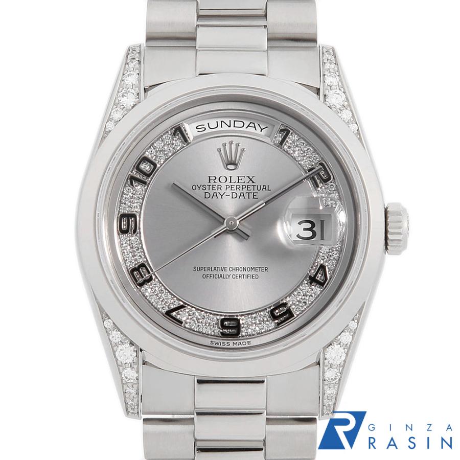 ROLEX ロレックス デイデイト ミリヤードダイヤ 18296MA シルバー W番 中古 メンズ 腕時計 : GINZA RASIN ヤフー ...