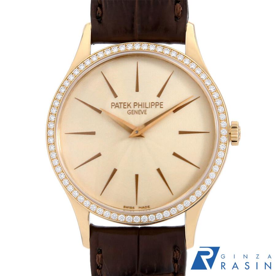 PATEK PHILIPPE パテックフィリップ カラトラバ ベゼルダイヤ 4897R-010 中古 レディース 腕時計 : GINZA ...