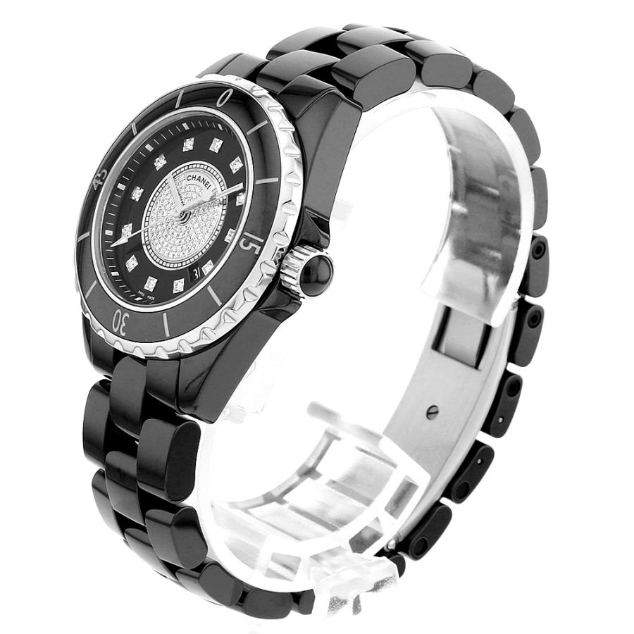 CHANEL シャネル J12 黒セラミック 12P/センターダイヤ H2122 中古 レディース 腕時計 : GINZA RASIN ヤフー ...
