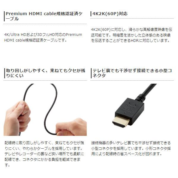 ELECOM エレコム Premium HDMIケーブル(やわらか）1.5m CAC-HDPY15BK : ぎおん - 通販 - Yahoo!ショッピング